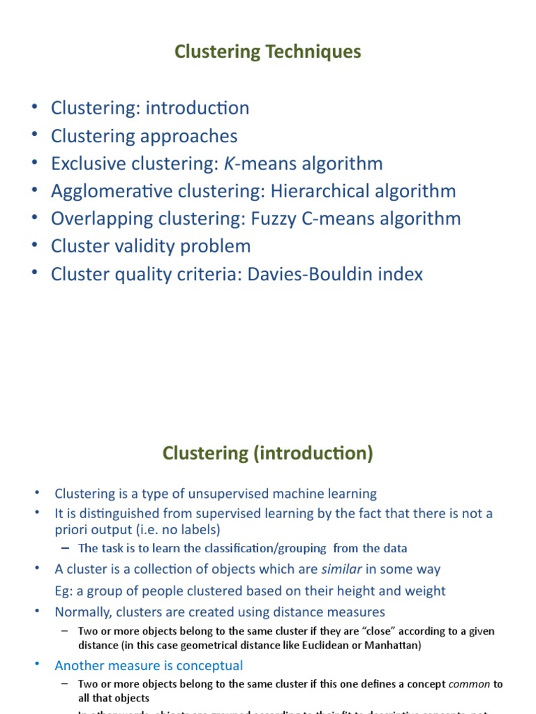 Clustering Pdf Cluster Analysis Algorithms And Data Structures 3928