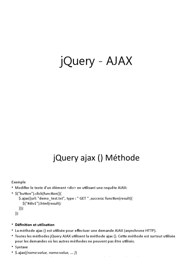 9.4.jquery - Ajax | PDF | Ajax (Programmation) | Internet