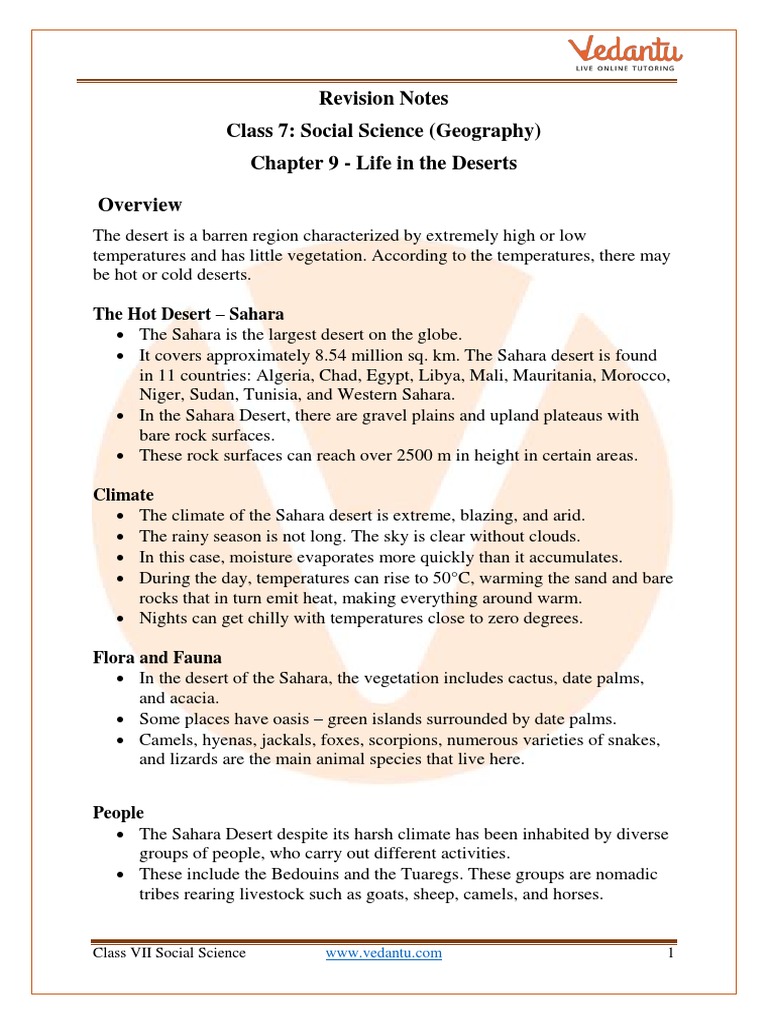 Life in Deserts: Sahara and Ladakh | PDF | Sahara | Desert