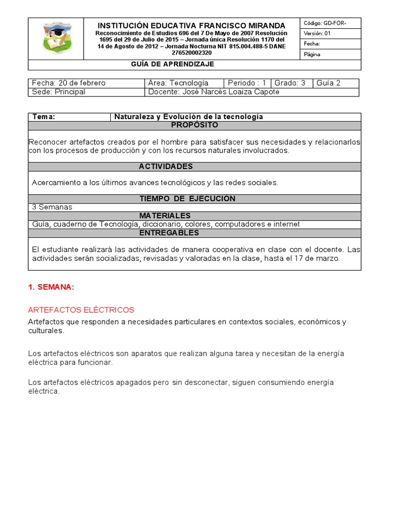 Grado 3. Tecnologia e Informatica. Guia 2 | PDF | Informática