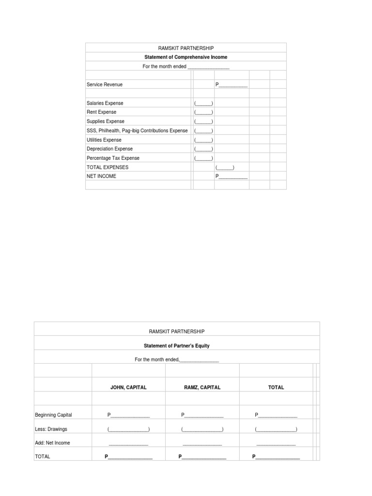 Service - Financial Statements Template | PDF