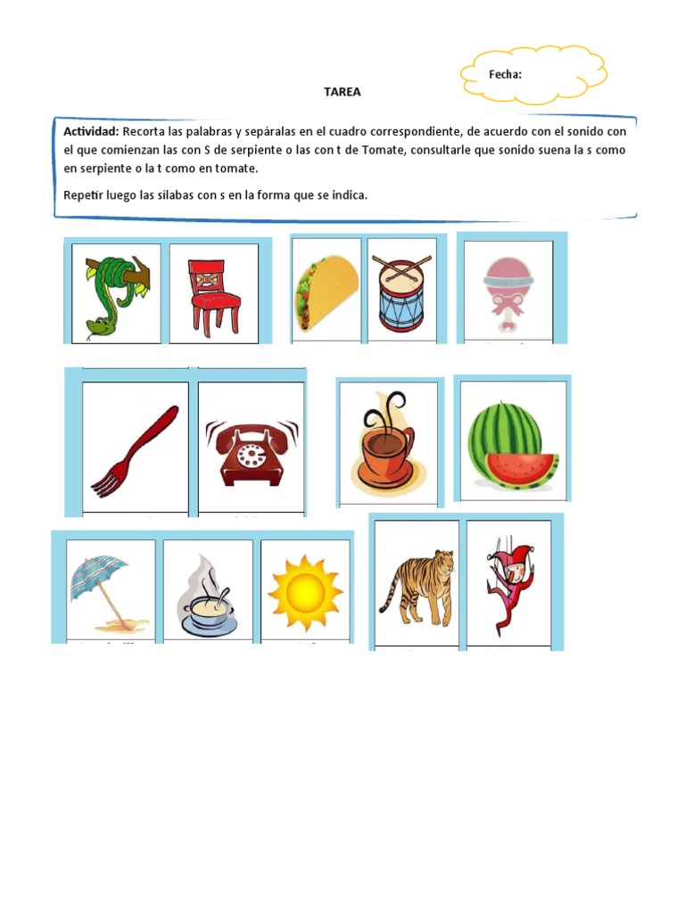 Tarea de D.A. T y S y S en Sílabas | PDF