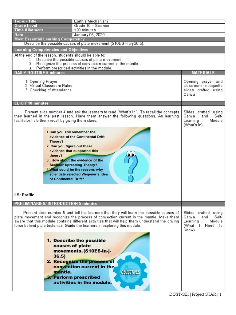 DLP-Earth's Mechanism | PDF | Plate Tectonics | Learning