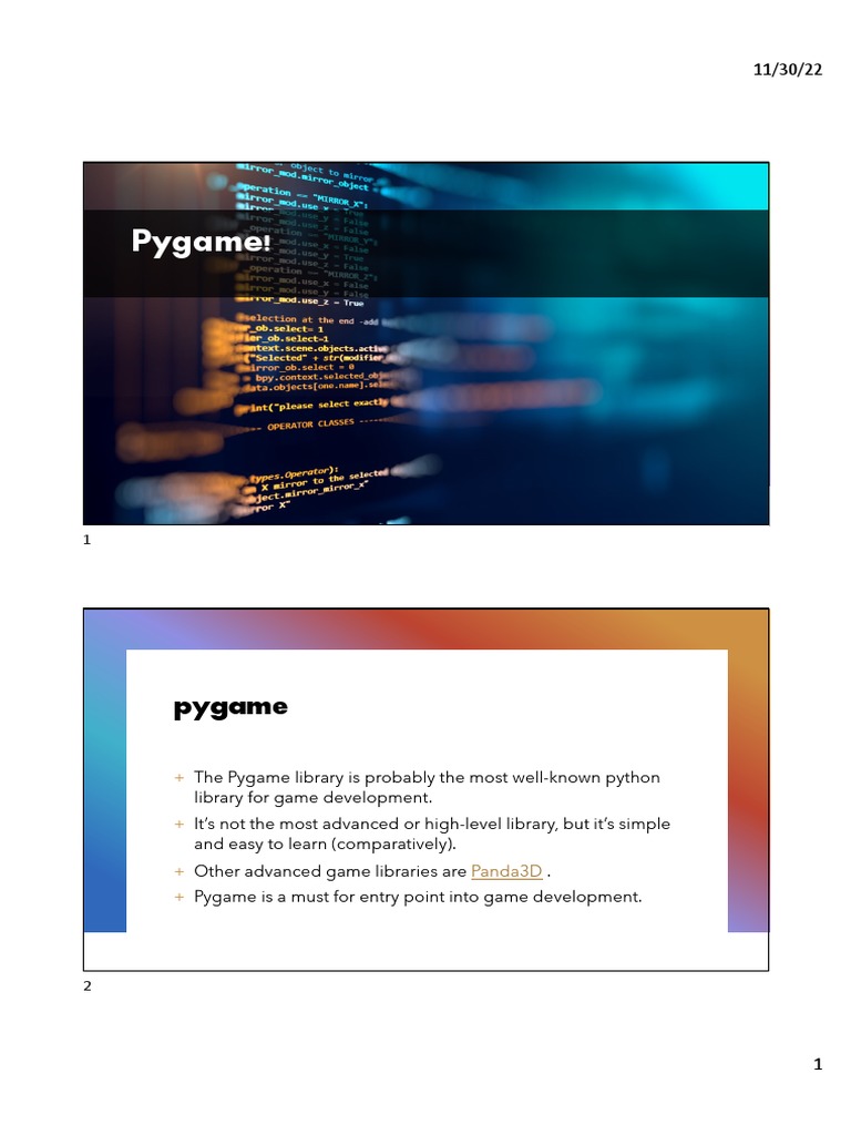 P7 Pygame Pdf Control Flow Button Computing 