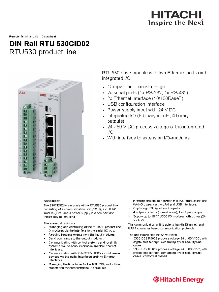 530CID02 DS en PDF | PDF | Relay | Input/Output