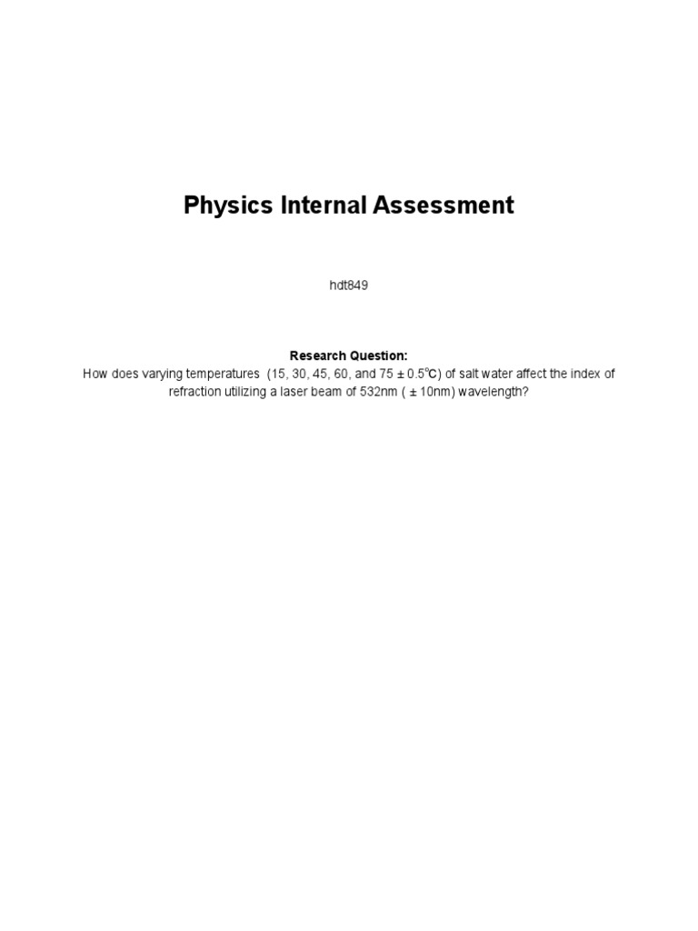 CHUGANI K-Physics-IA Draft 5 PDF | PDF | Refraction | Refractive Index