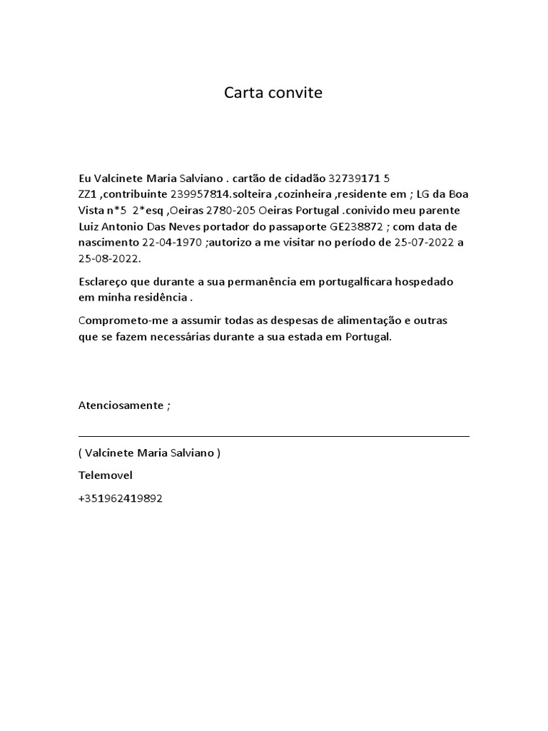 Carta Convite | PDF