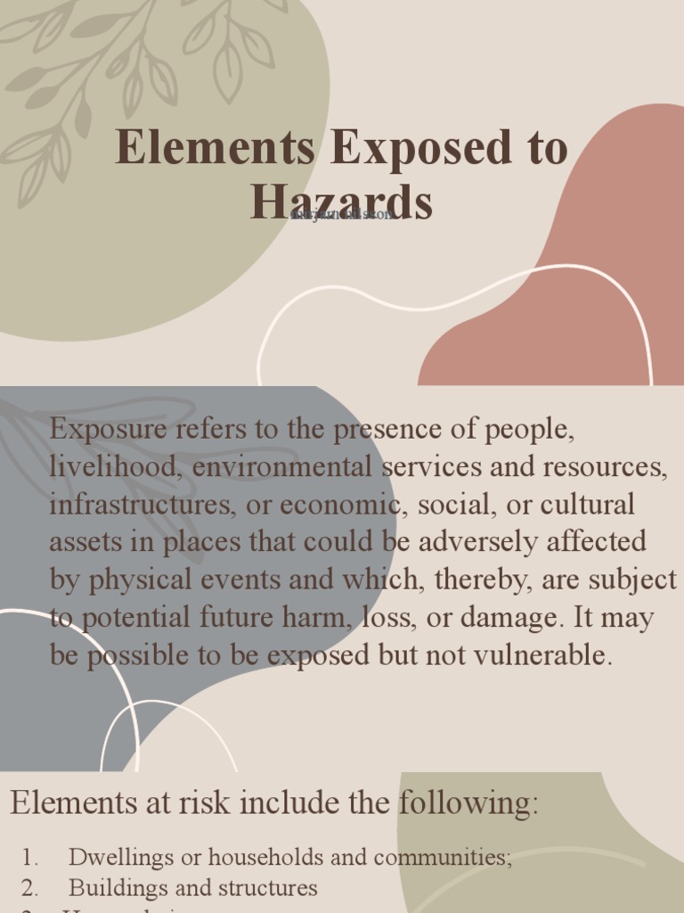 Elements at Risk from Hazards | PDF | Hazards | Vulnerability