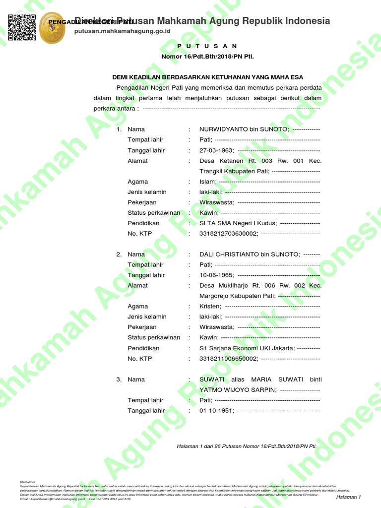 Gugatan Bantahan Sunoto | PDF