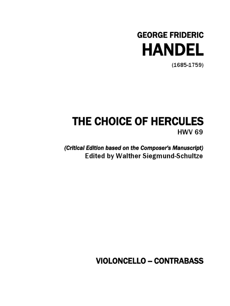Handel - The Choice of Hercules (Continuo) | PDF