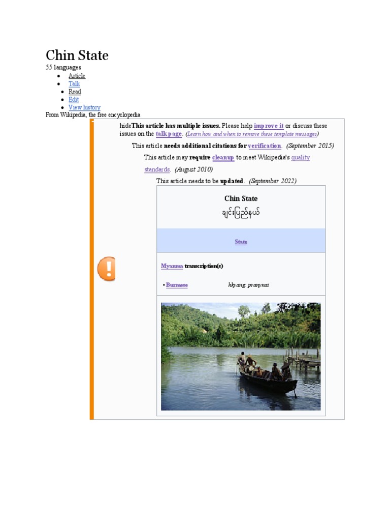 Chin State in Myanmar | PDF | Southeast Asia | Myanmar