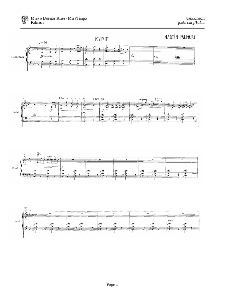 Misa a Buenos Aires: A Musical Mass Honoring Tango Traditions Through Bandoneon and Lyrics | PDF