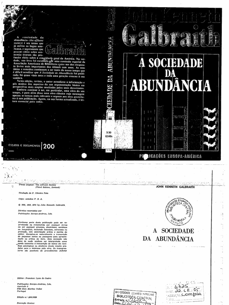 John Galbraith, Sociedade Da Abundancia | PDF