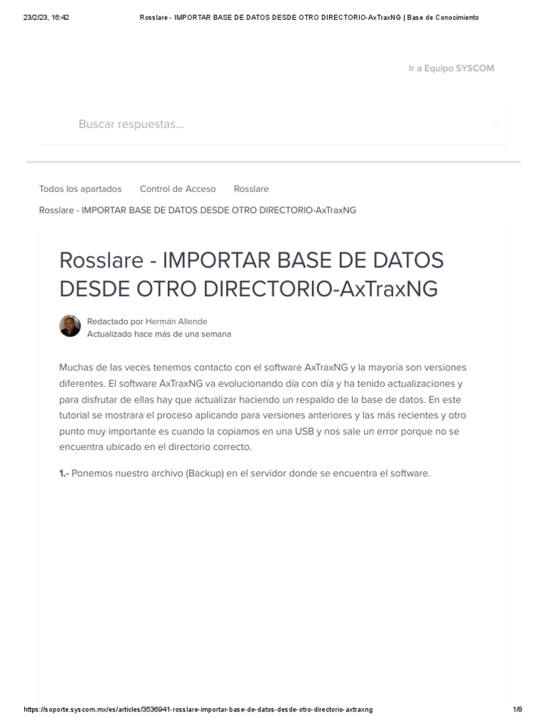 Importar Base de Datos Desde Otro Directorio | PDF | Servidor SQL de Microsoft | Datos