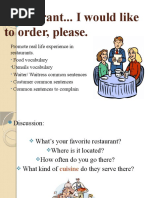 English Conversations For Waiters | PDF | Restaurants | Waiting Staff