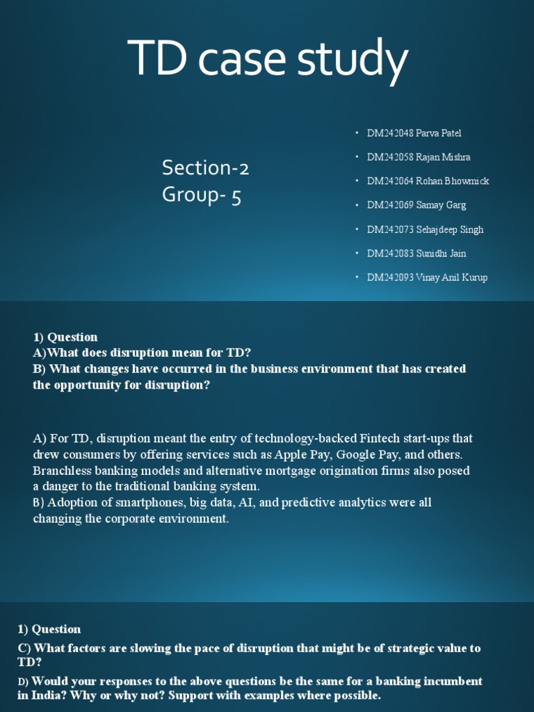 TD case study: Prioritizing digital solutions to safeguard against ...