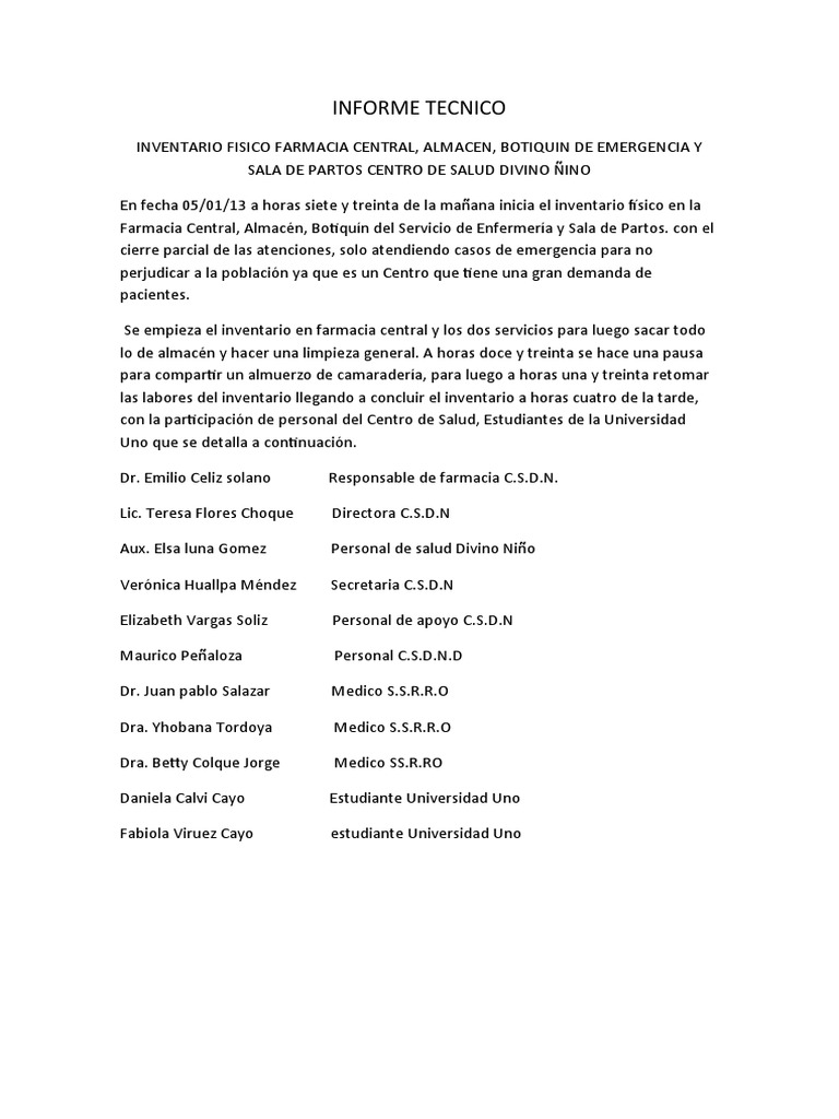 Informe Tecnico | PDF