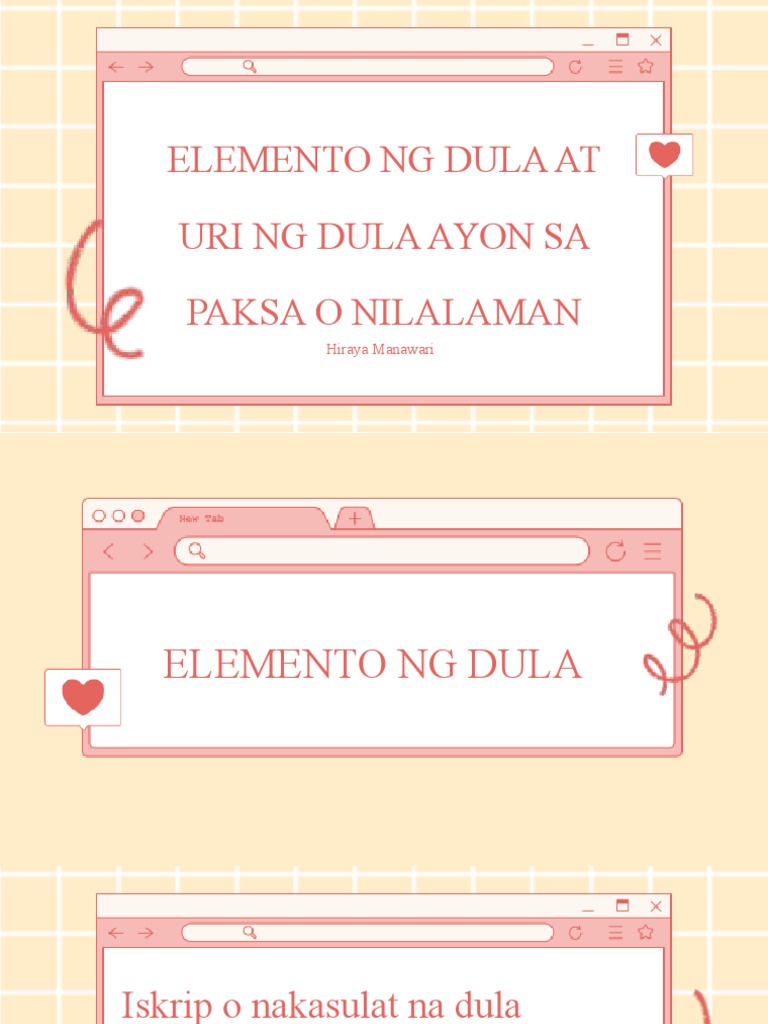 Elemento NG Dula at Uri NG Dula Ayon Sa Paksa o Nilalaman | PDF