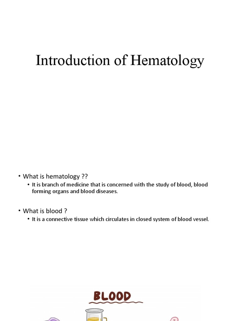 Introduction To Hematology | PDF