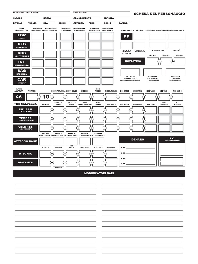Scheda DeD 3.5 38 Pag | PDF