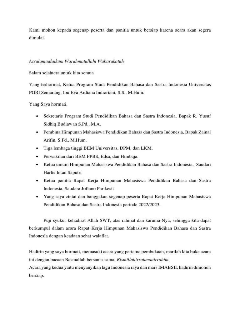 Teks MC Raker 2023 | PDF