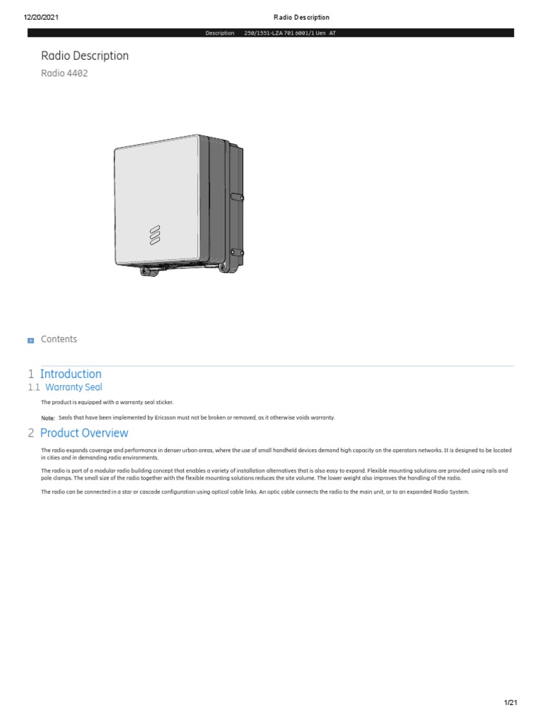 Radio Description Radio 4402 | PDF | Power Supply | Fuse (Electrical)