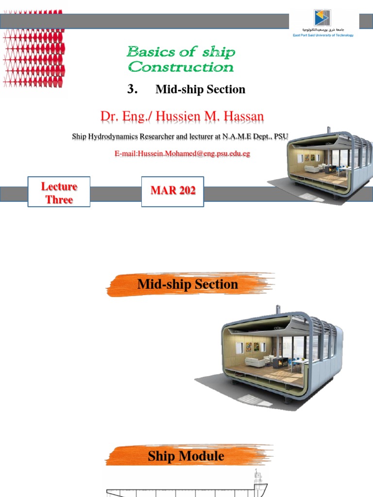 Principl of Ship Construction - Lecture 3 - DR - Eng. Hussien M. Hassan | PDF | Deck (Ship ...