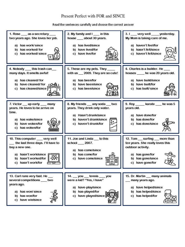 Present Perfect For and Since | PDF