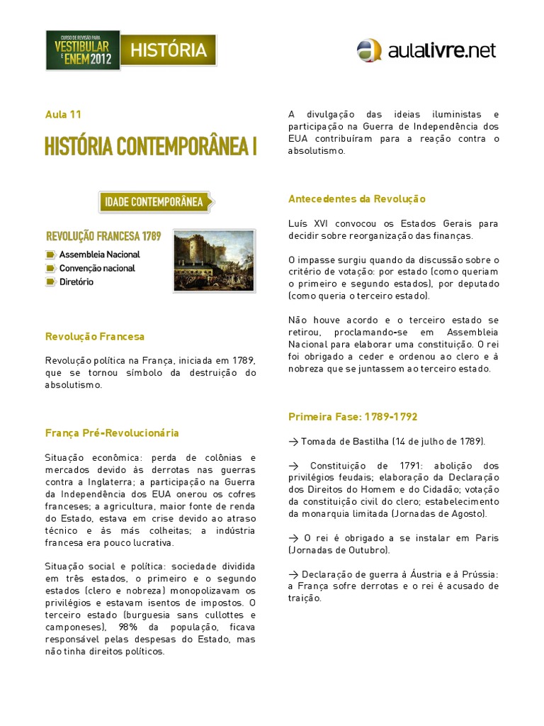Historia - Aula 11 - Apostila-Historia-Contemporanea-I PDF | PDF ...