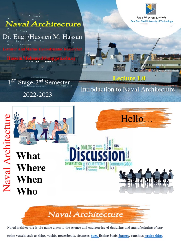 Introduction To Naval Architecture - Lecture 1 - DR - Eng. Hussien M ...