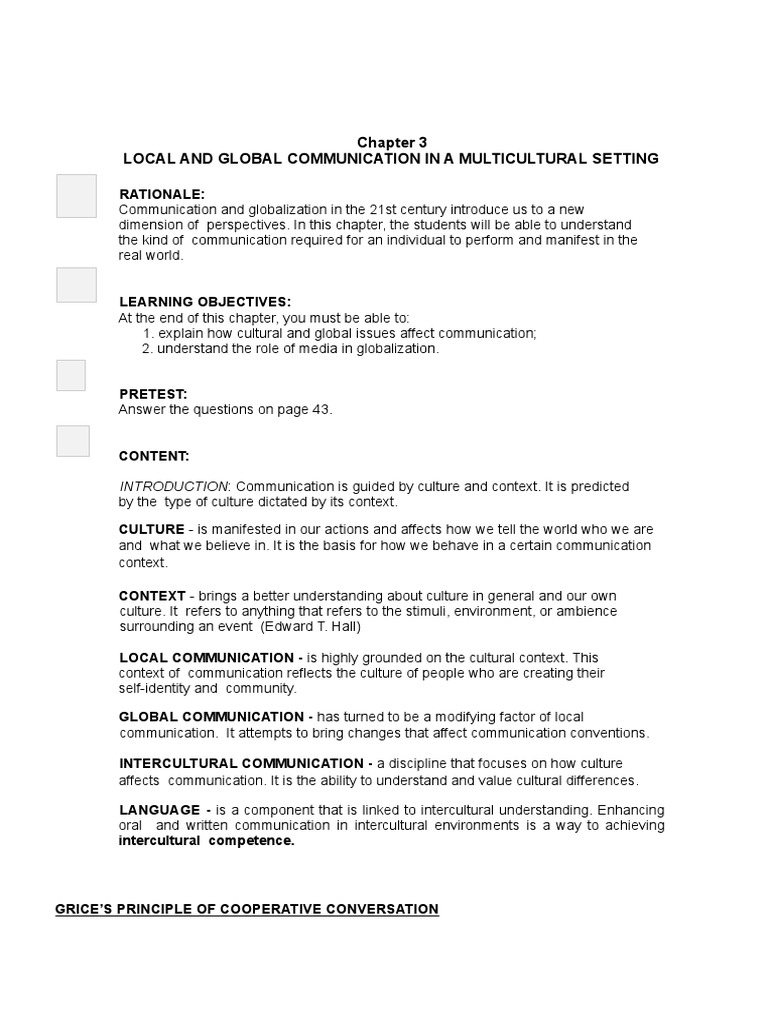 Chapter 3 - LOCAL AND GLOBAL COMMUNICATION IN A MULTICULTURAL SETTING ...