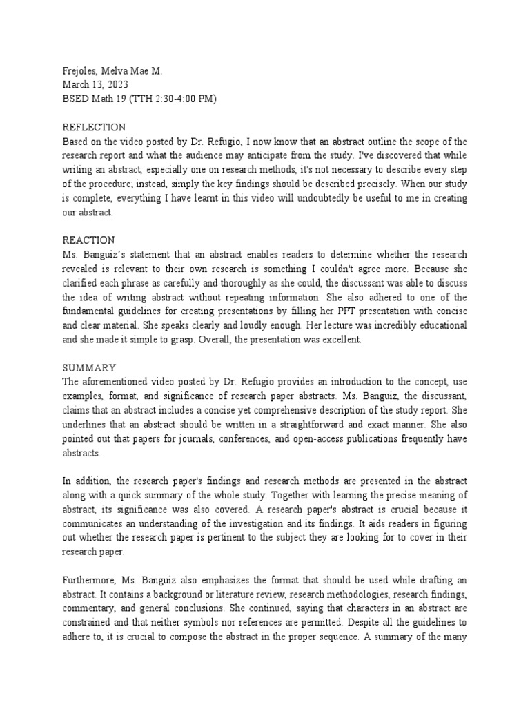 Writing An Abstract | PDF | Abstract (Summary) | Methodology