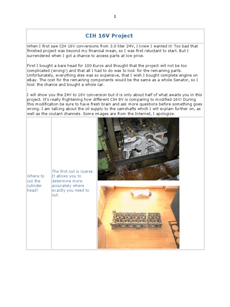 CiH 16V Project PDF | PDF | Distributor | Screw