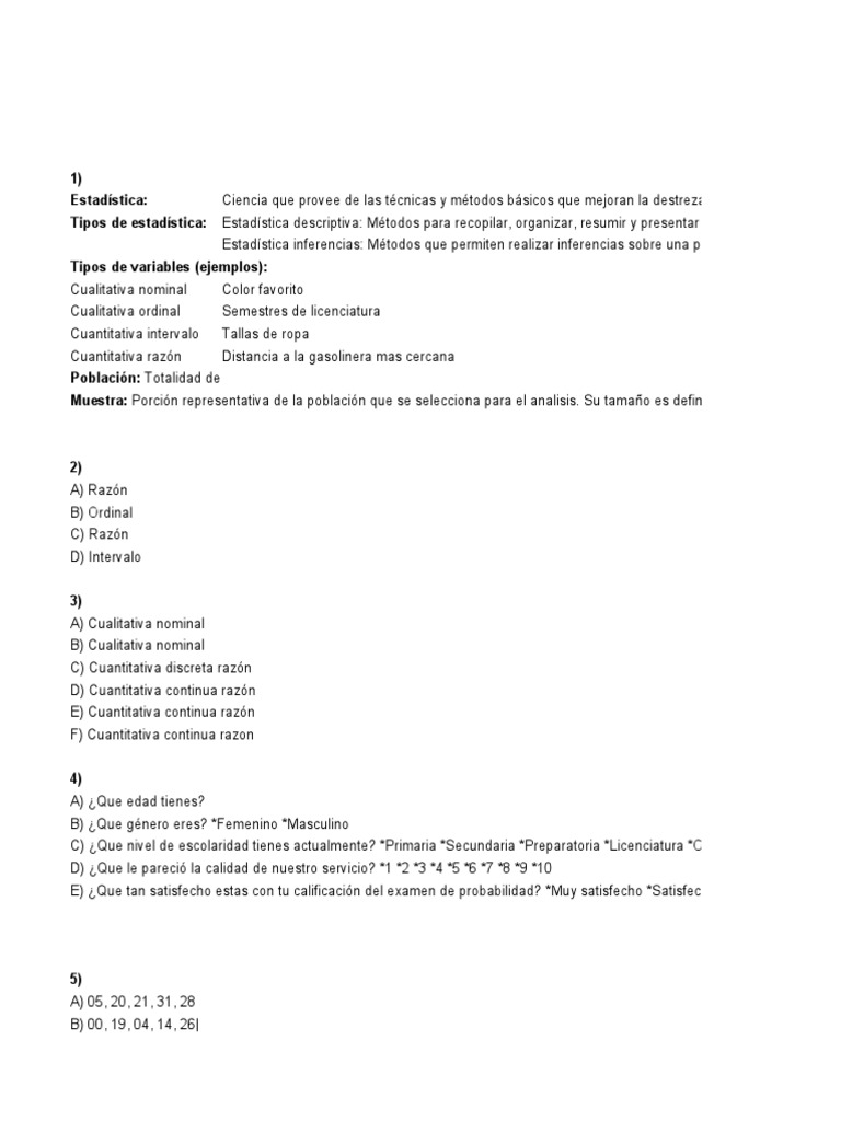 PROBAYEST | PDF | Estadísticas | Investigación cuantitativa