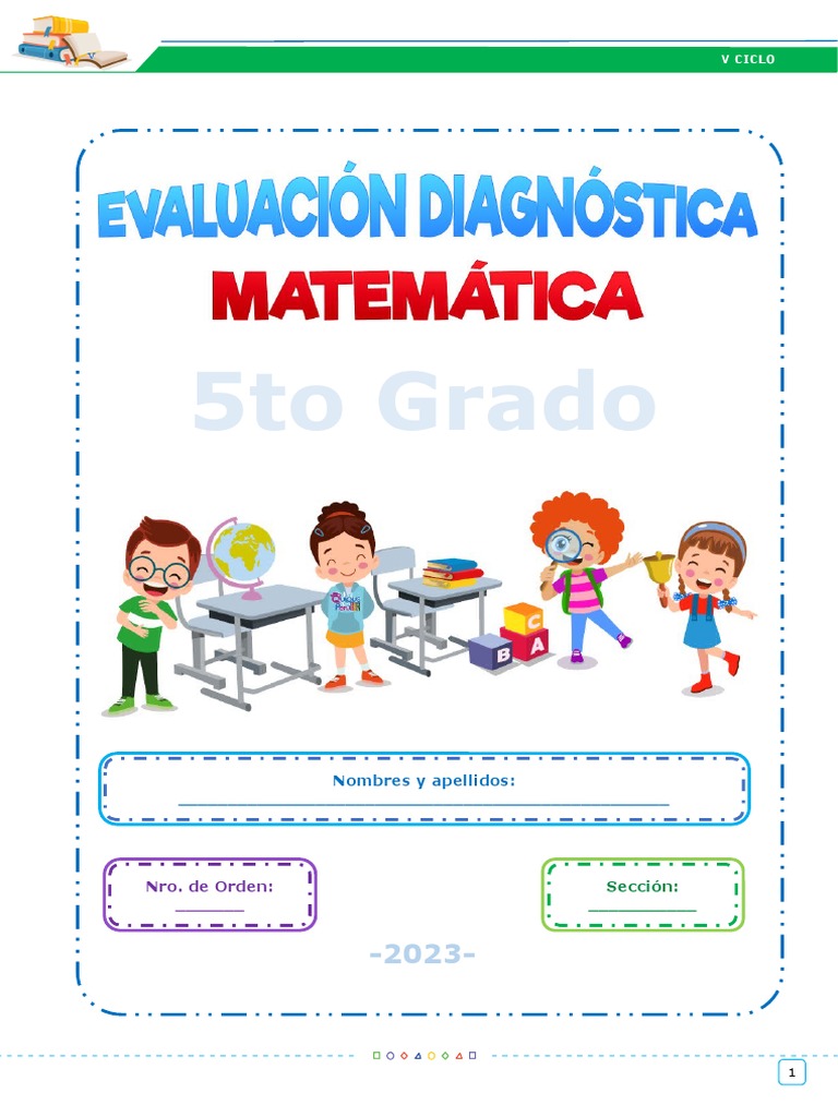 Evaluación Diagnóstica - Matemática V | PDF