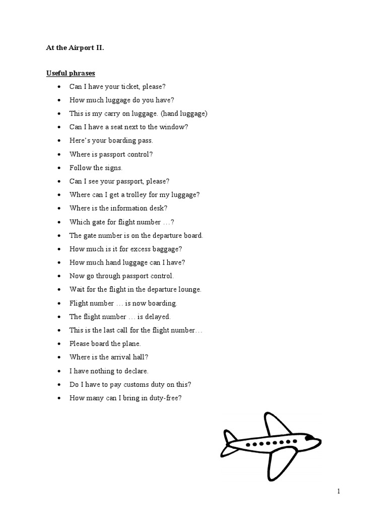 Airport and Airtravel - Dialogue | PDF