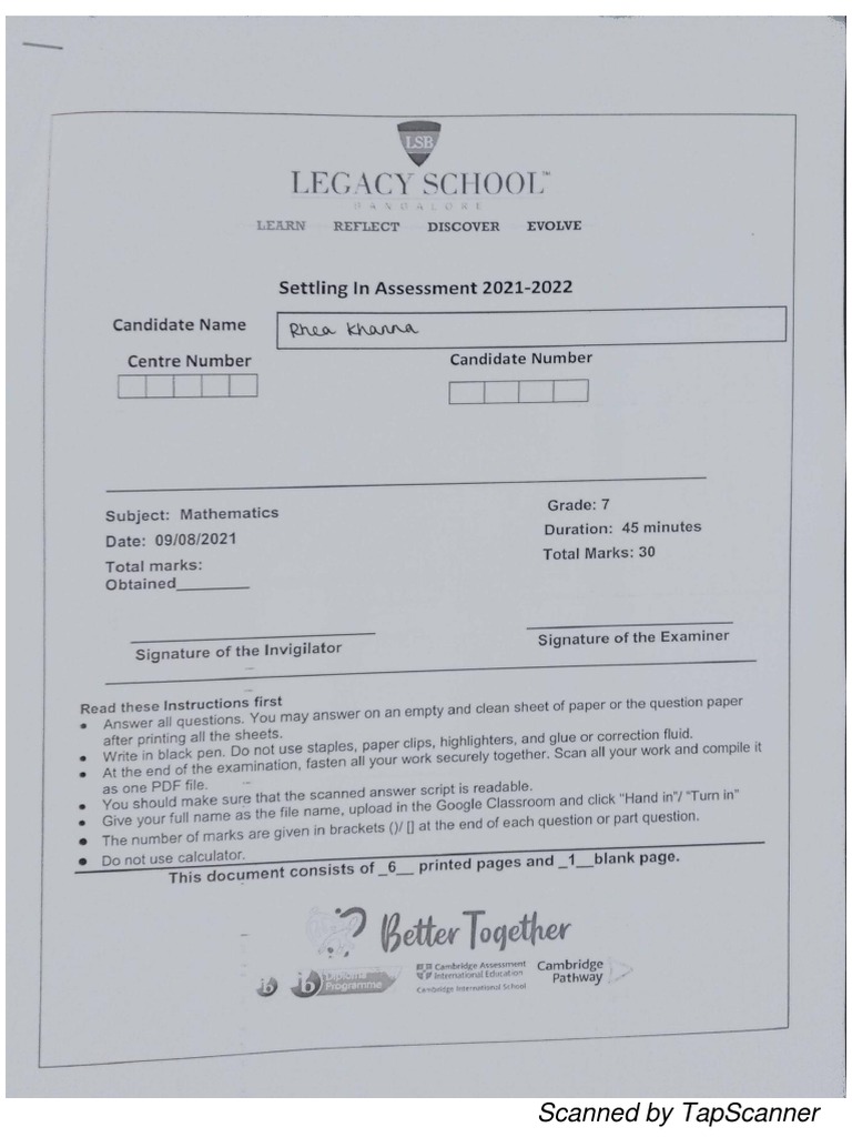 Sia - Math - Rhea Khanna | PDF