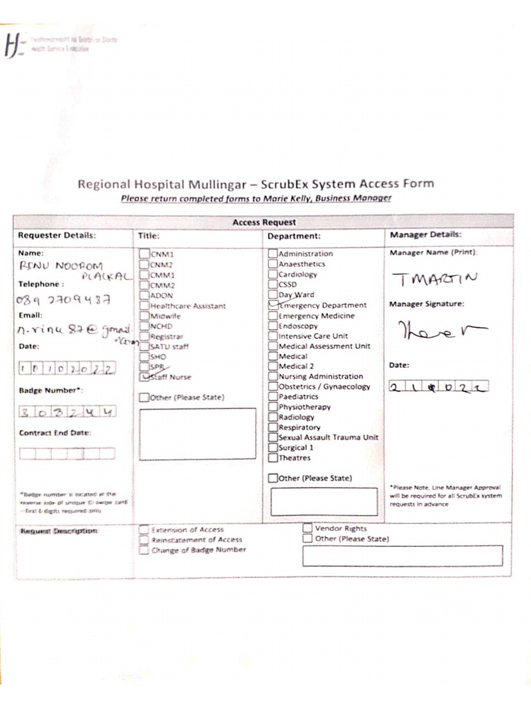 Scrub Form PDF | PDF