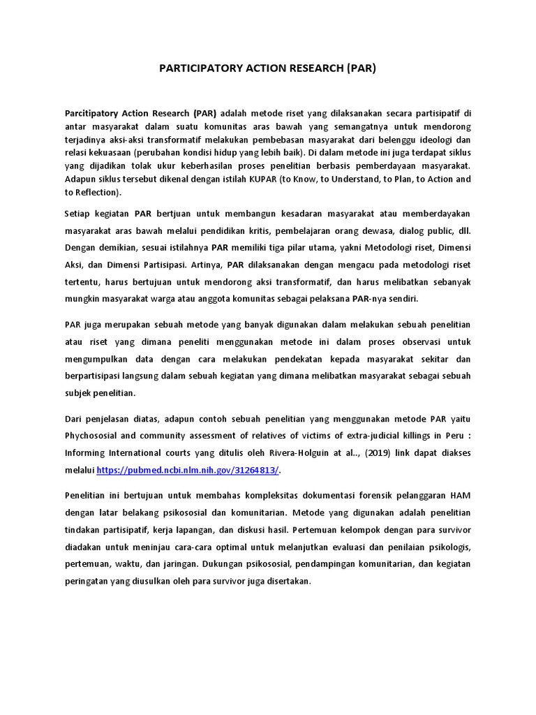 Participatory Action Research | PDF