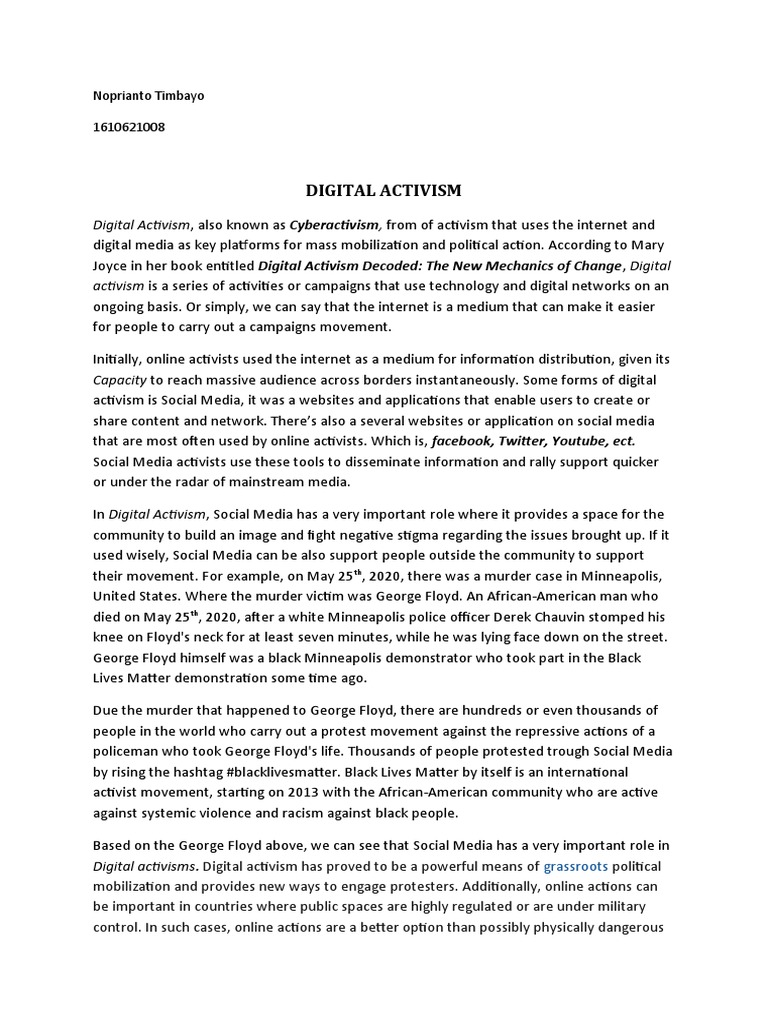 Digital Activism | PDF | Activism | Social Media