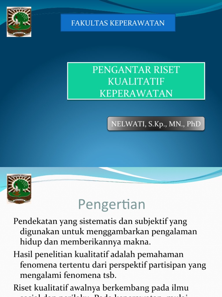 Pengantar Riset Kualitatif Keperawatan | PDF