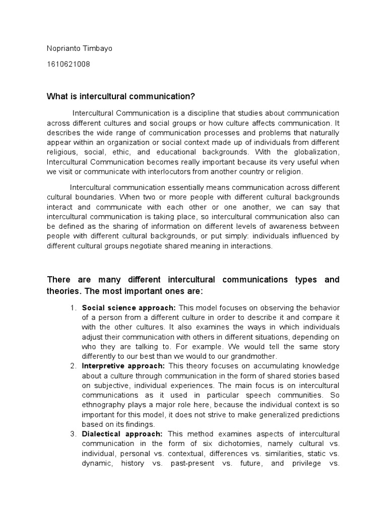 Intercultural Communication | PDF | Communication | Nonverbal Communication