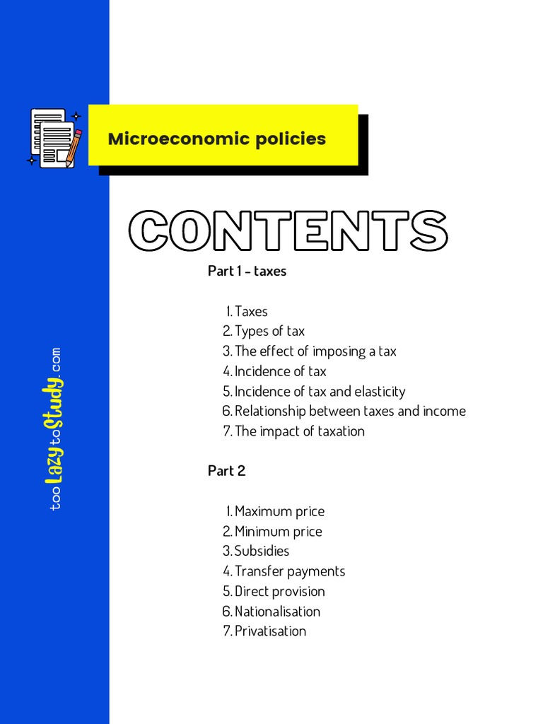 Microeconomic Policy-Min | PDF | Taxes | Indirect Tax