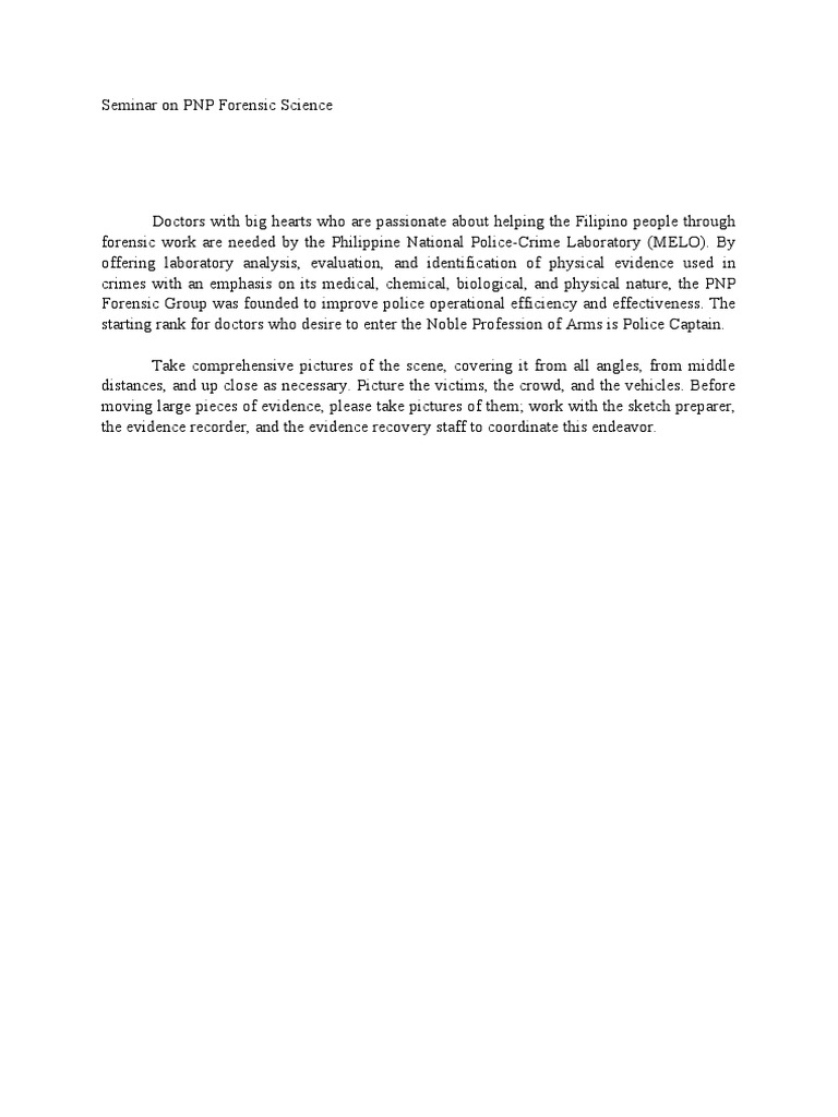 PNP Forensic Science Seminar Overview | PDF