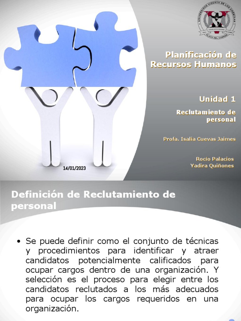 Planificación de Recursos Humanos: Unidad 1 | PDF