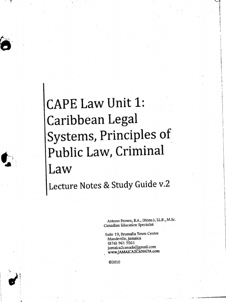 Cape Law Unit 1 Textbook | PDF