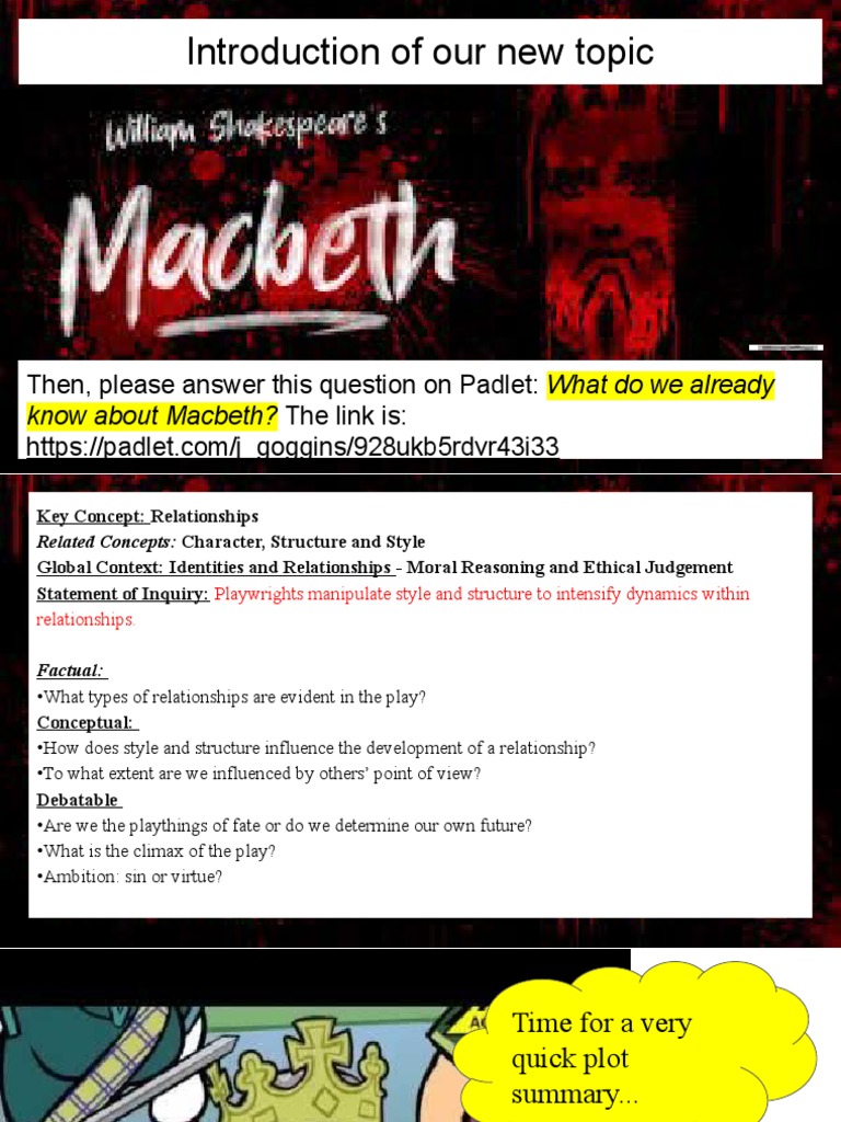 2022 Macbeth Unit 1 MYP 5 | PDF | James Vi And I | Macbeth