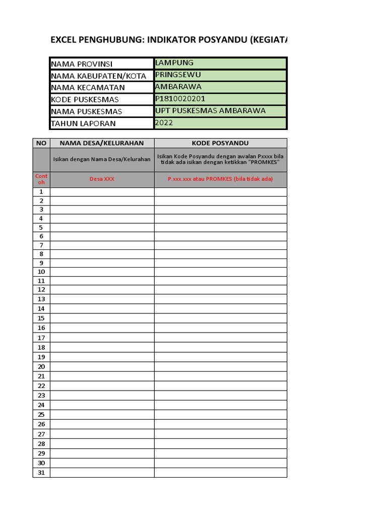 R1 - EXCEL - PENGHUBUNG - BARU KOMDAT PROMKES (Microsite) | PDF