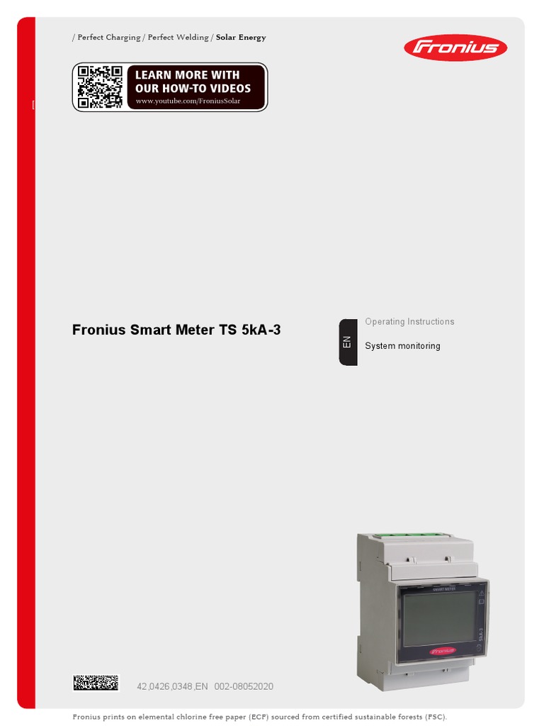 Fronius Smart Meter TS 5ka User Manual EN PDF | PDF | Power Supply ...