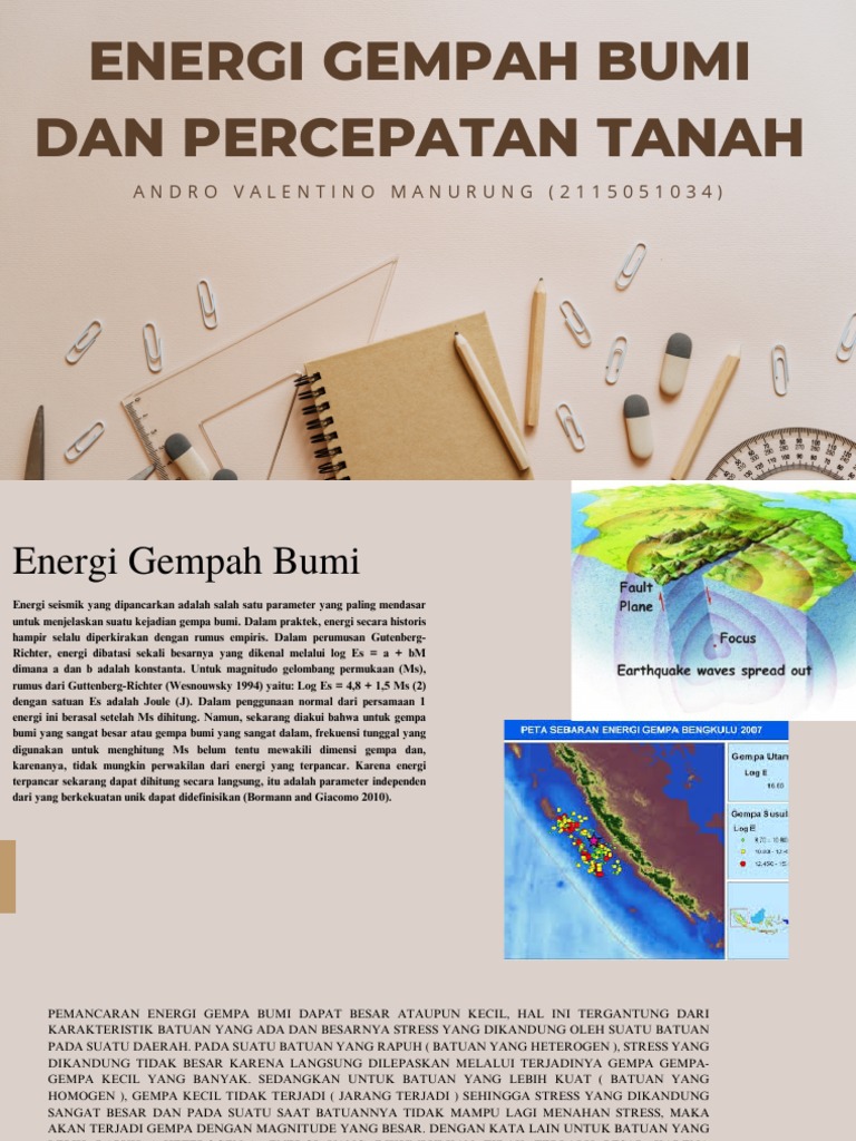 ENERGI GEMPA BUMI DAN PARAMETER GETARAN TANAH | PDF